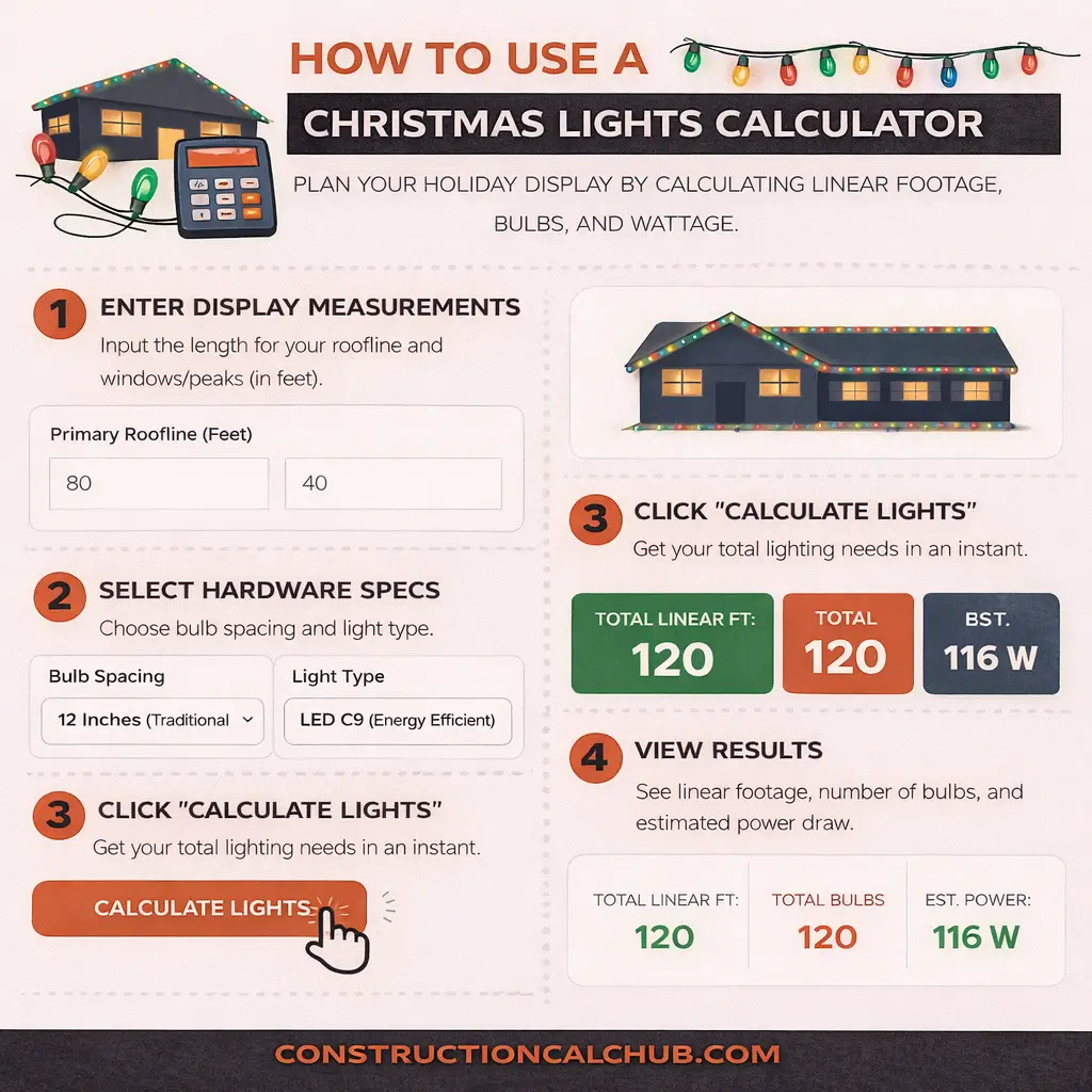 Christmas Lights Calculator | Estimate Bulbs and Light Strings